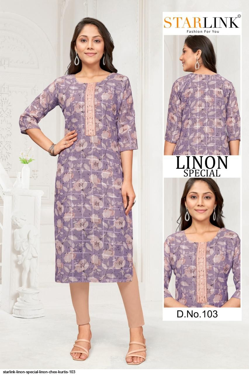 STARLINK LINON SPECIAL LINON CHEX KURTIS 103