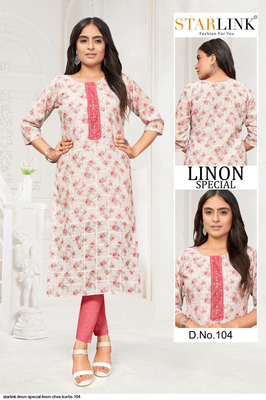 STARLINK LINON SPECIAL LINON CHEX KURTIS 104