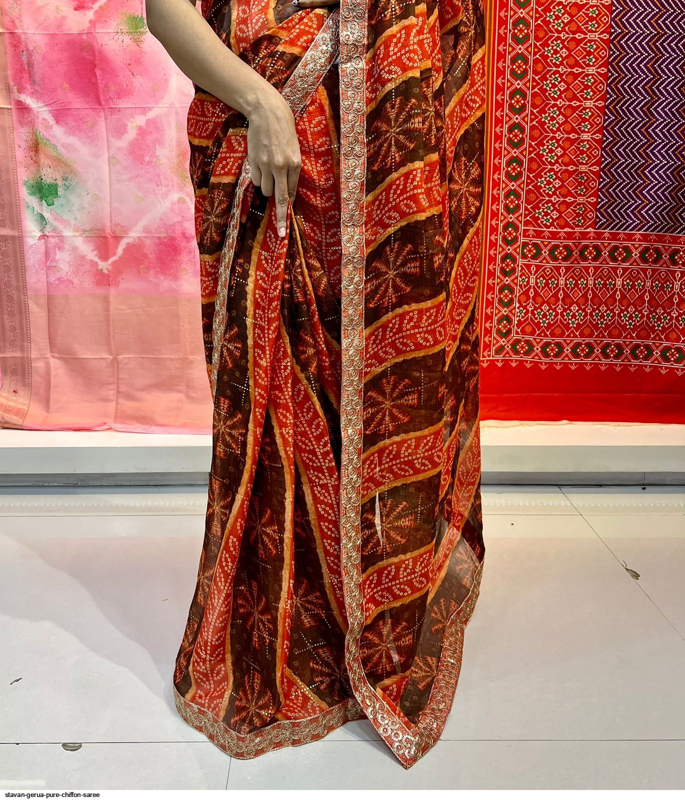 Stavan Gerua PURE CHIFFON SAREE