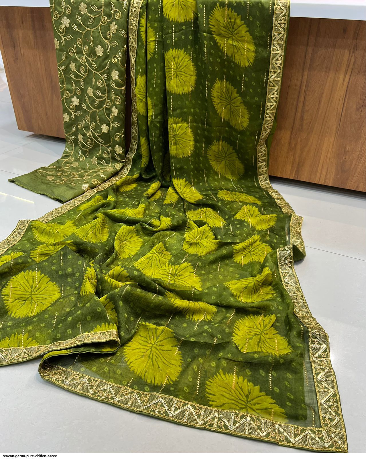 Stavan Gerua PURE CHIFFON SAREE