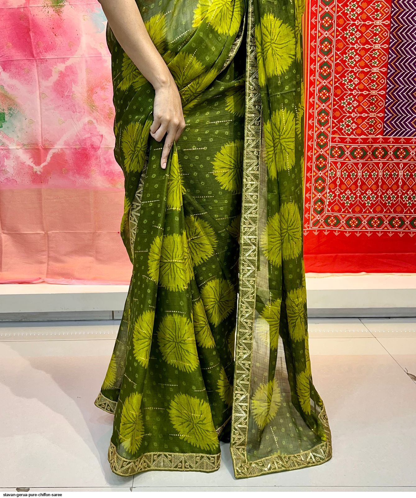 Stavan Gerua PURE CHIFFON SAREE