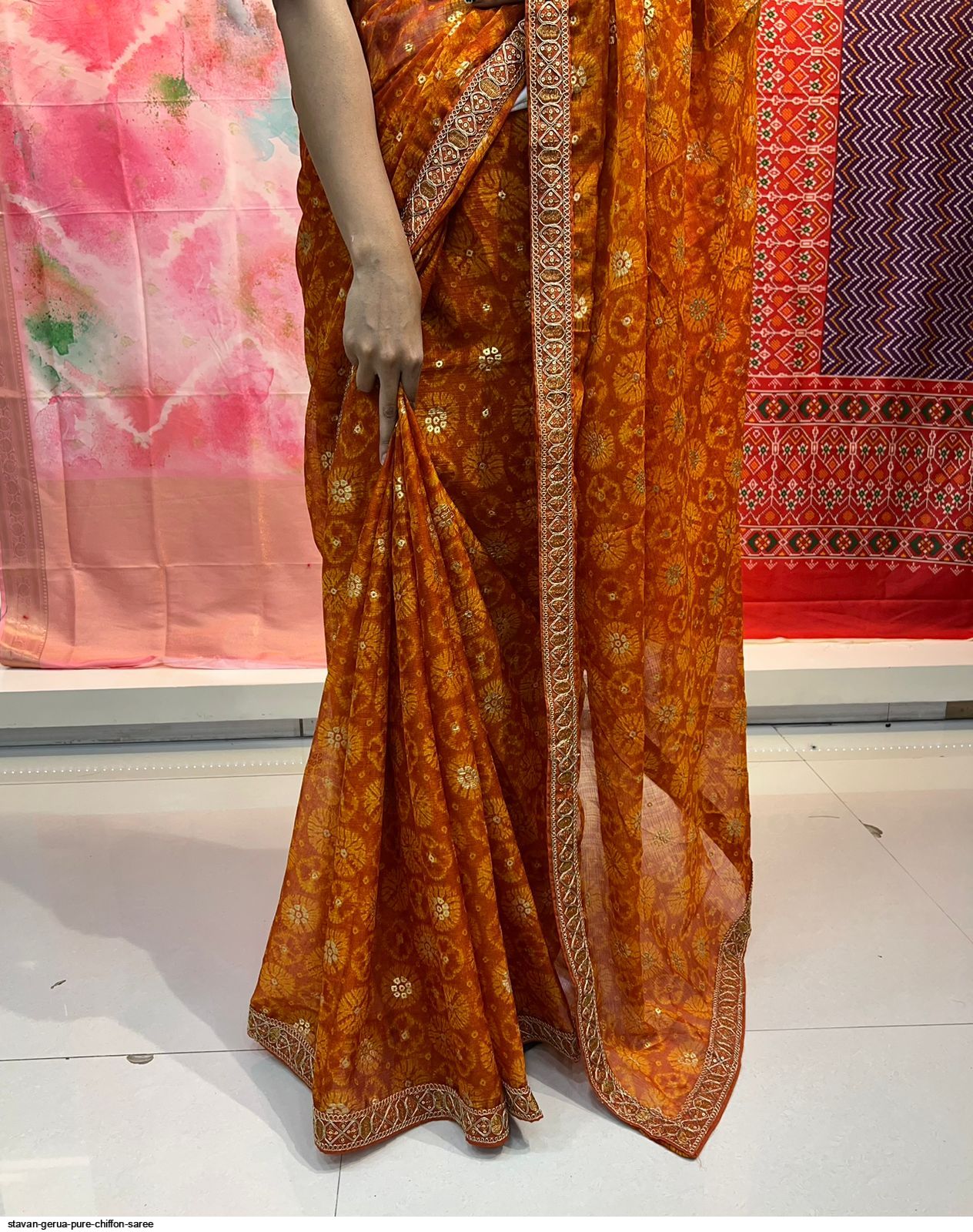 Stavan Gerua PURE CHIFFON SAREE