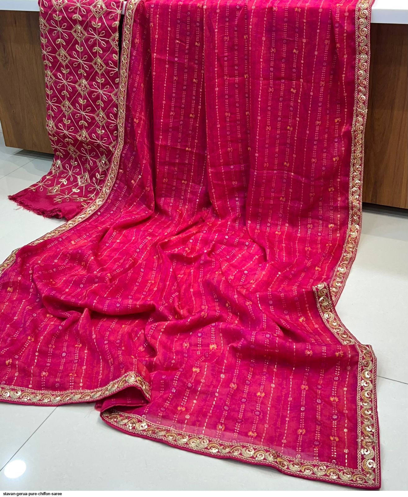 Stavan Gerua PURE CHIFFON SAREE