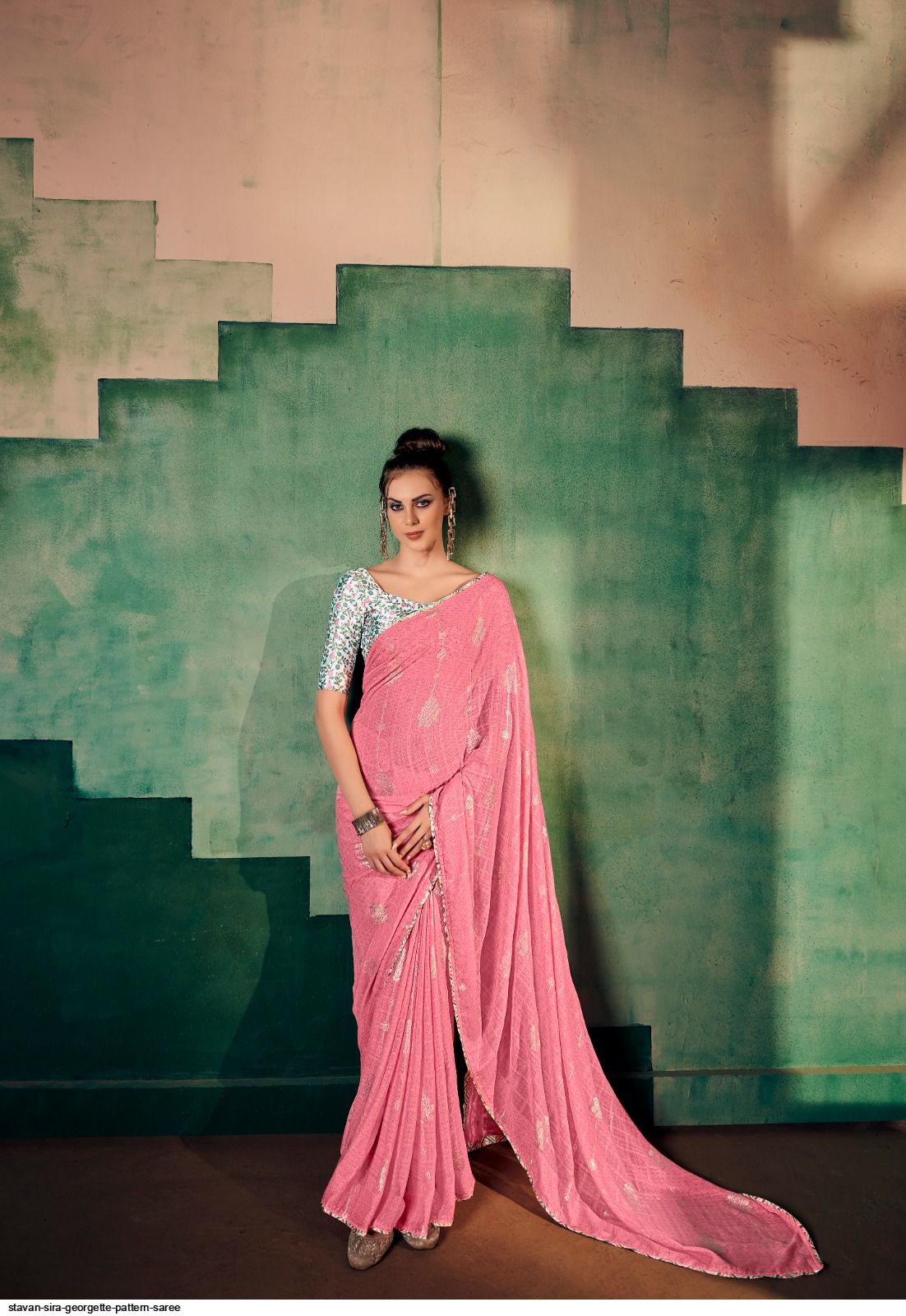 Stavan Sira Georgette pattern SAREE