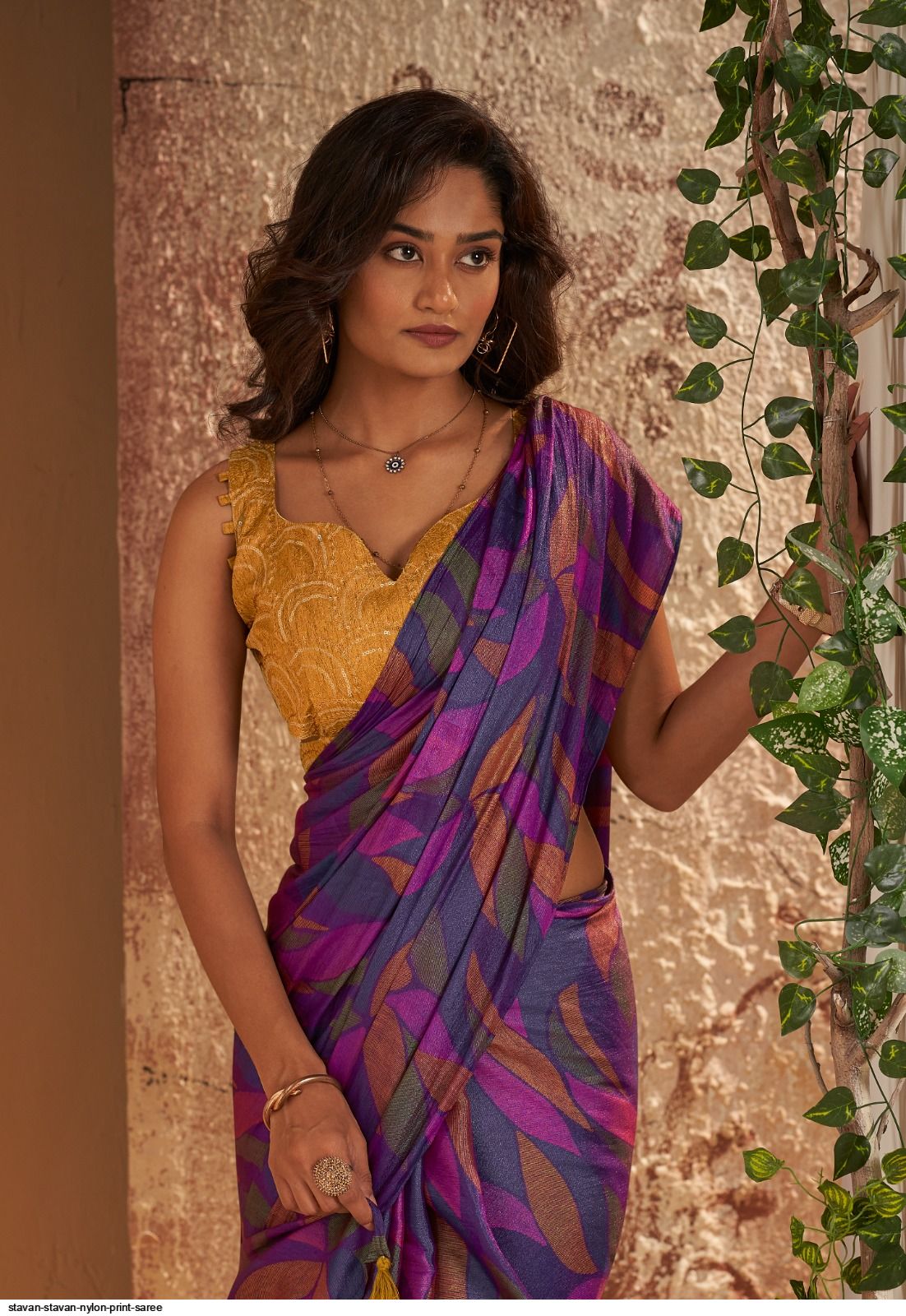 STAVAN STAVAN NYLON PRINT SAREE