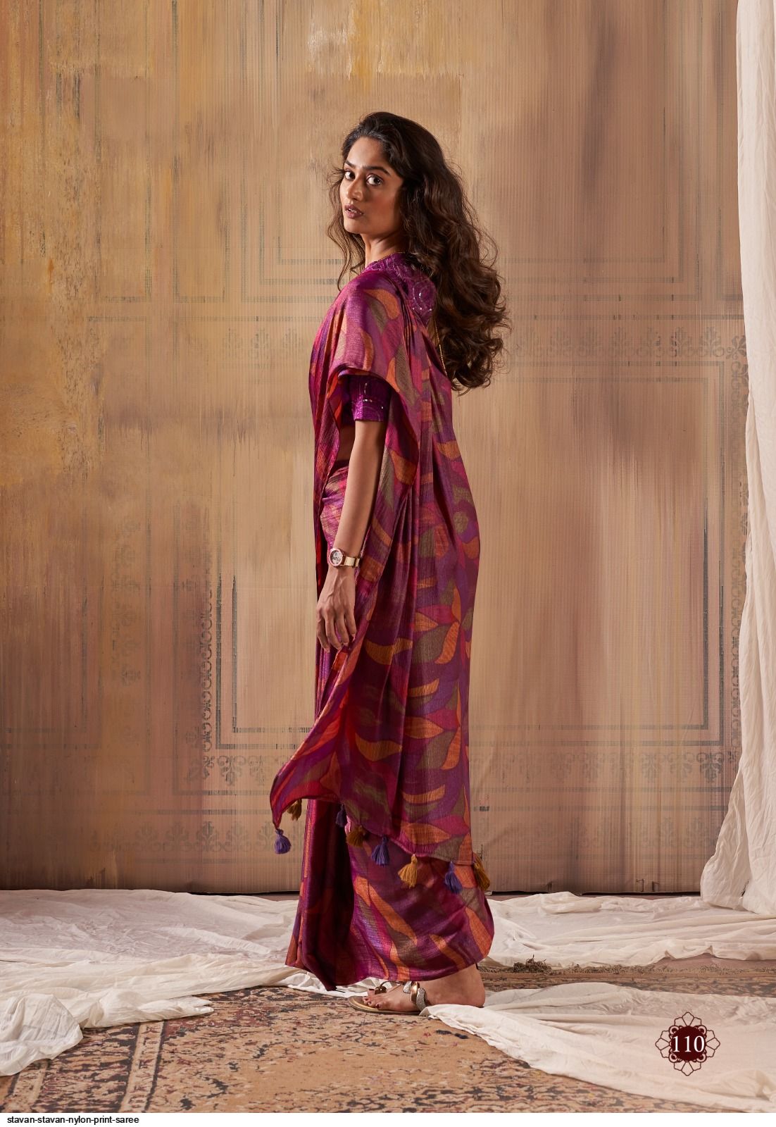 STAVAN STAVAN NYLON PRINT SAREE