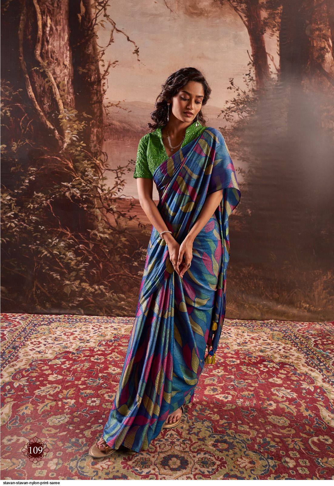 STAVAN STAVAN NYLON PRINT SAREE