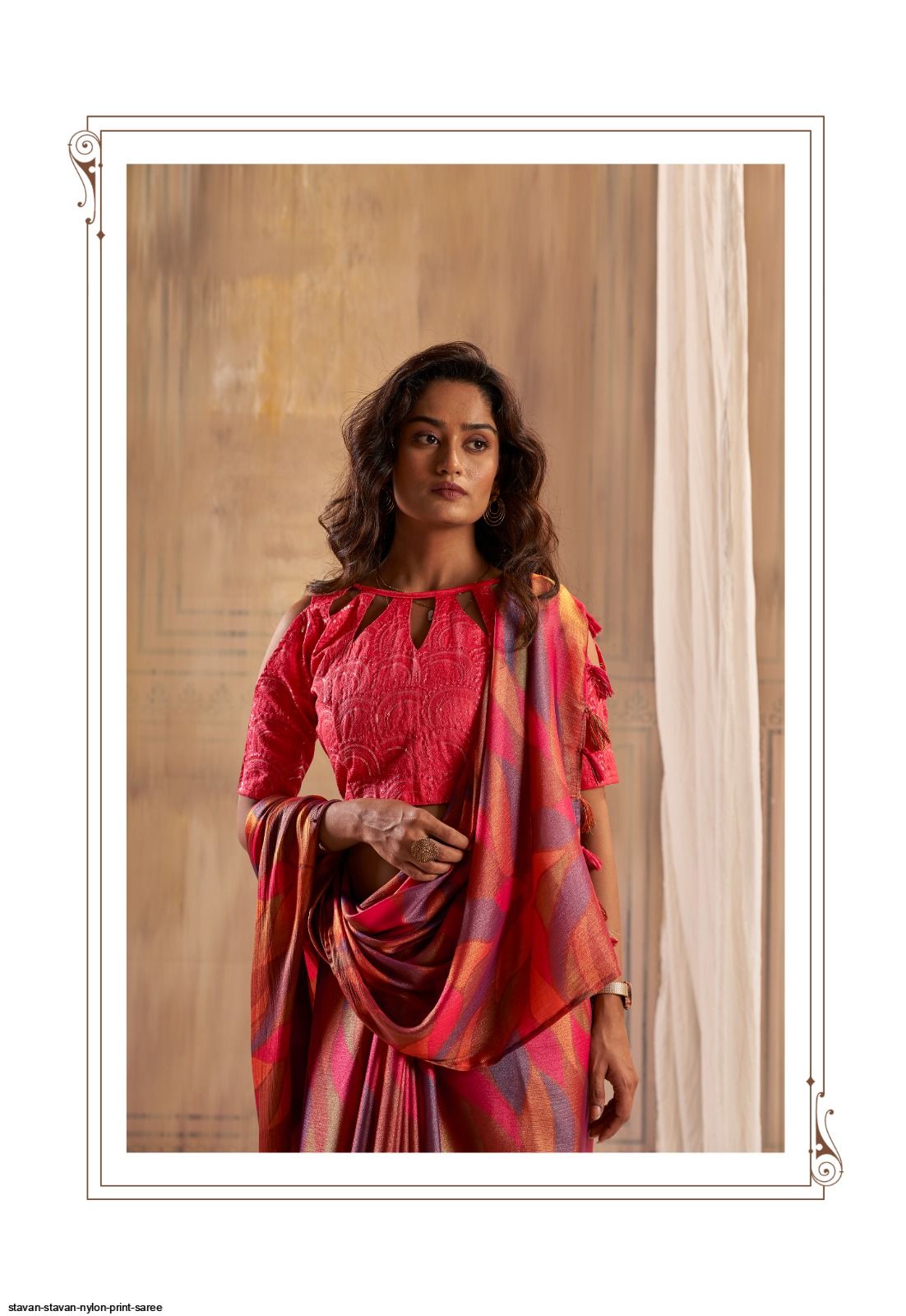 STAVAN STAVAN NYLON PRINT SAREE