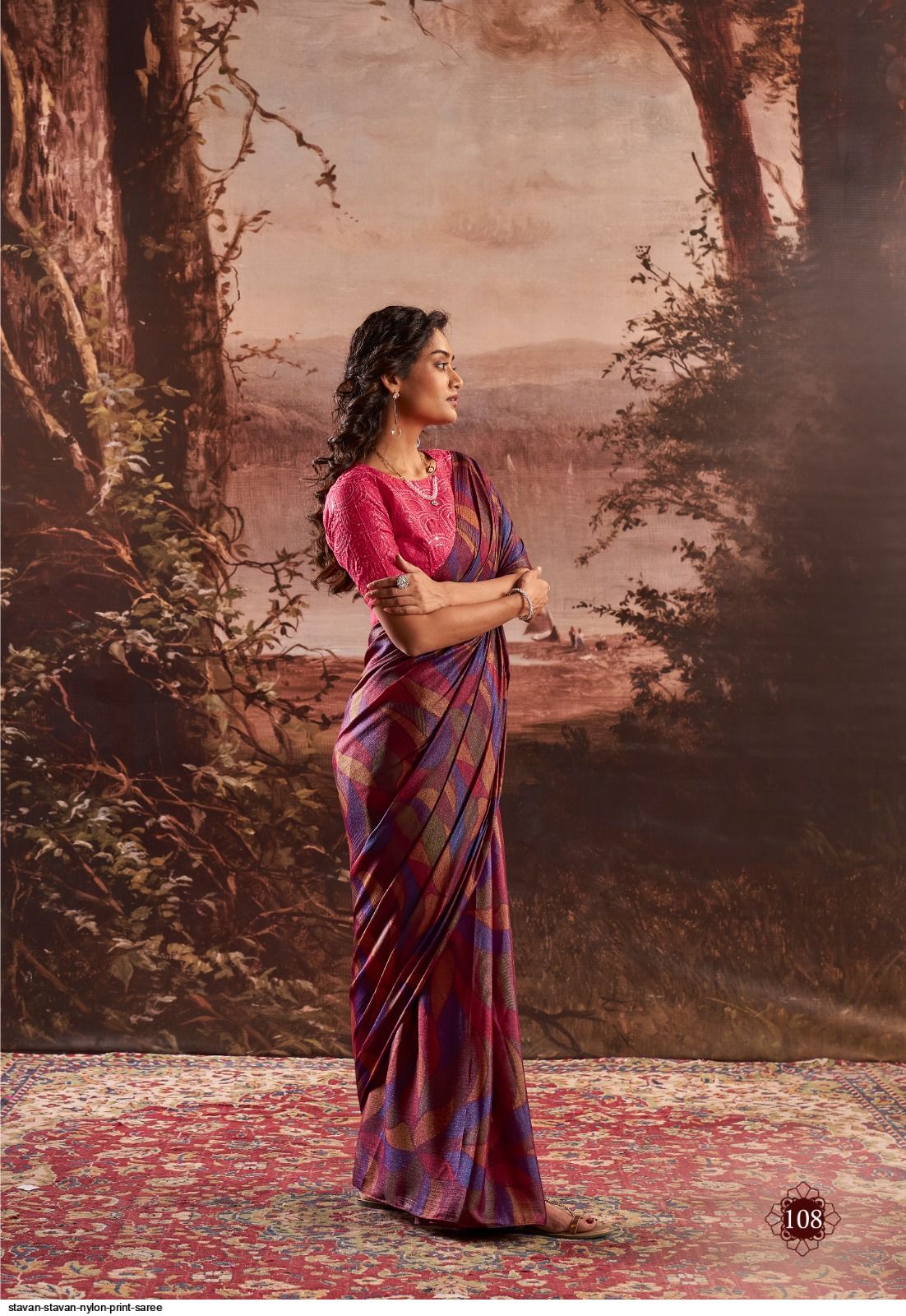 STAVAN STAVAN NYLON PRINT SAREE