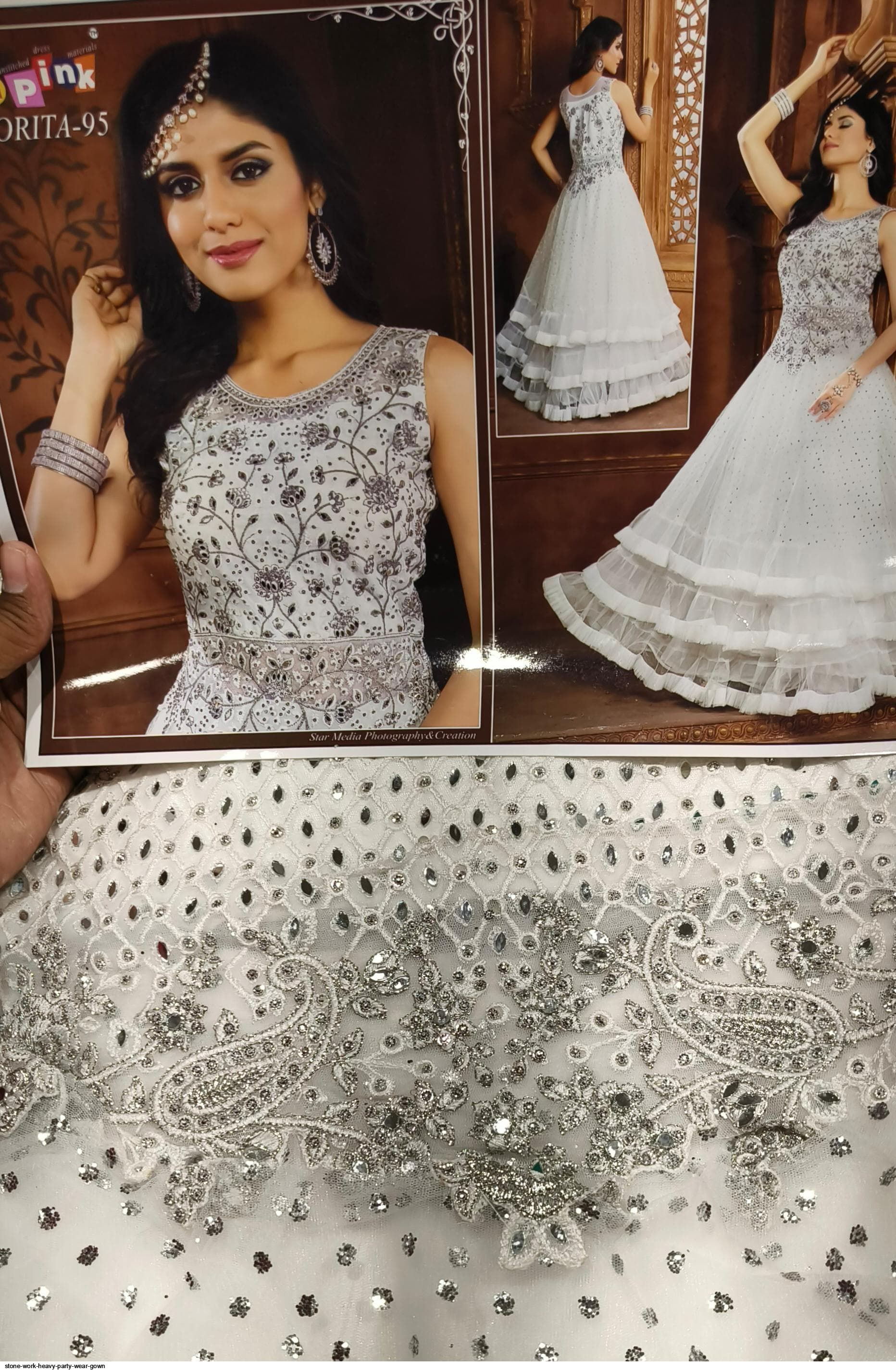 STONE WORK HEAVY PARTY WEAR GOWN