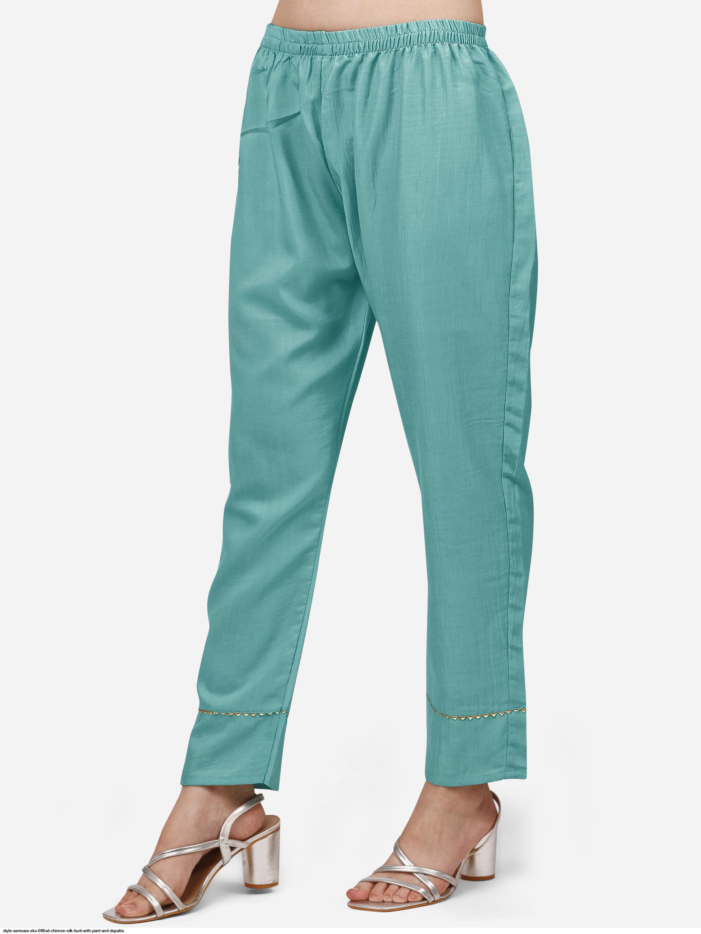 STYLE SAMSARA SKU 086SD Chinnon Silk KURTI WITH PANT AND DUPATTA