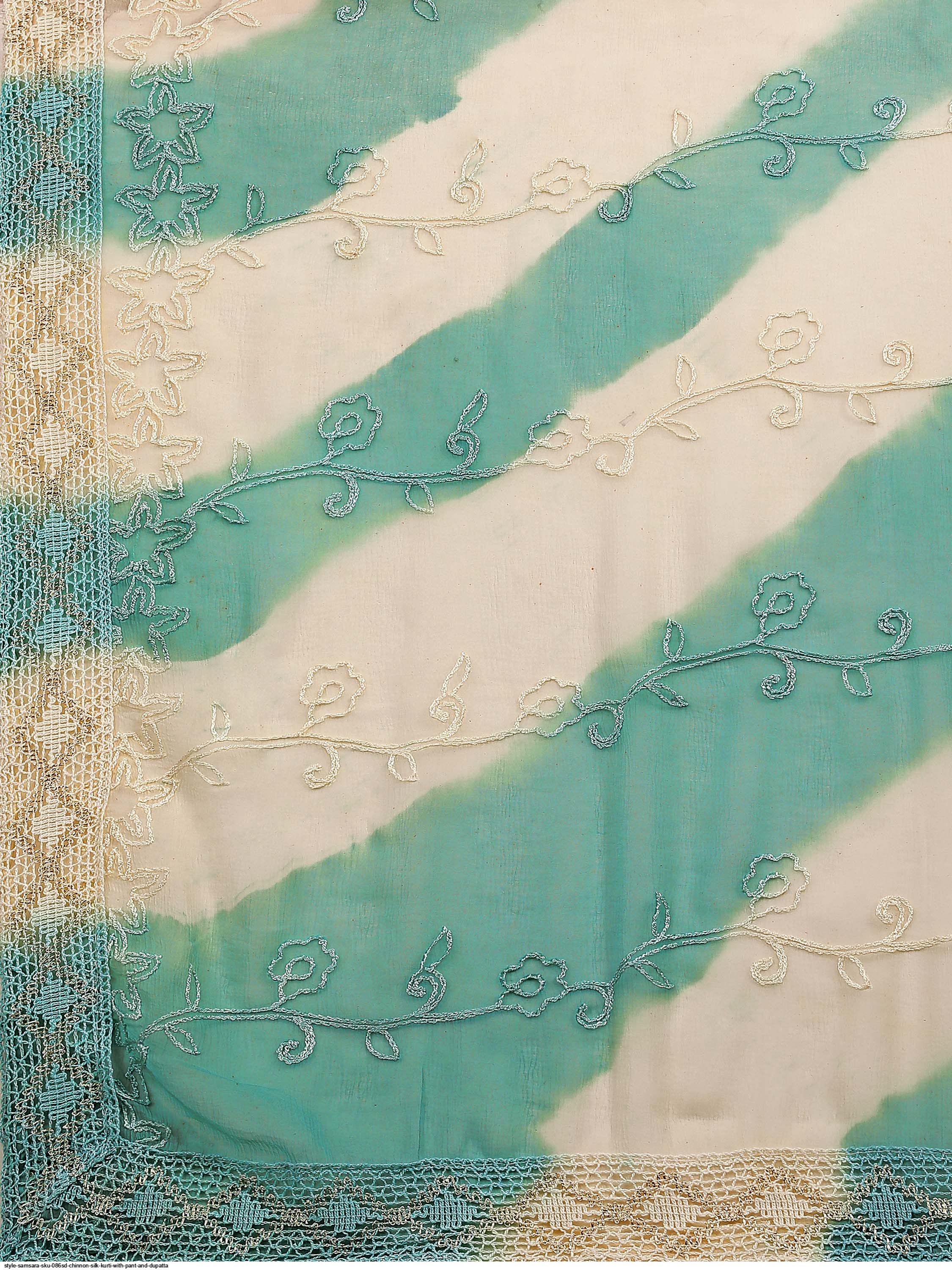 STYLE SAMSARA SKU 086SD Chinnon Silk KURTI WITH PANT AND DUPATTA