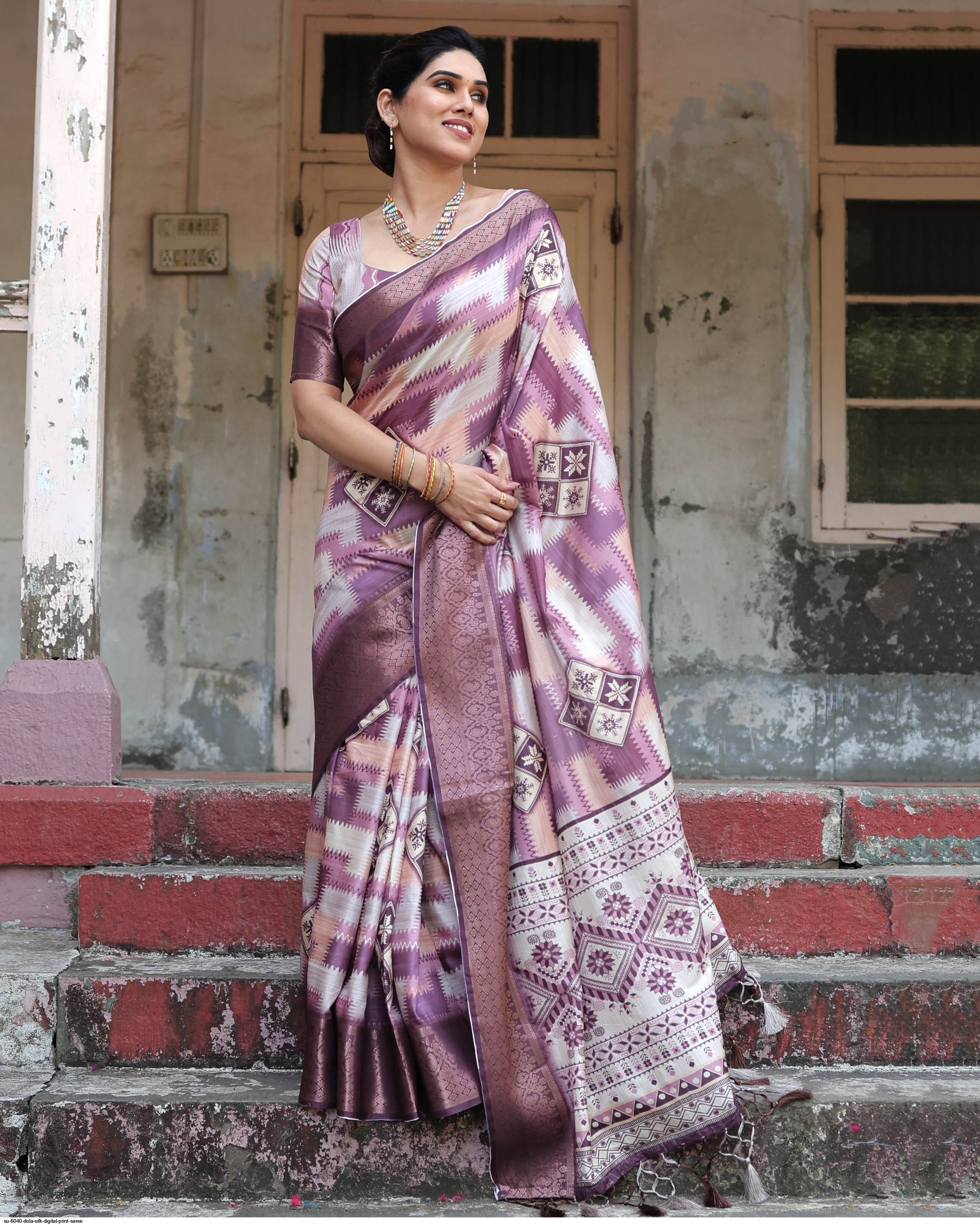 SU 6040 DOLA SILK DIGITAL PRINT SAREE