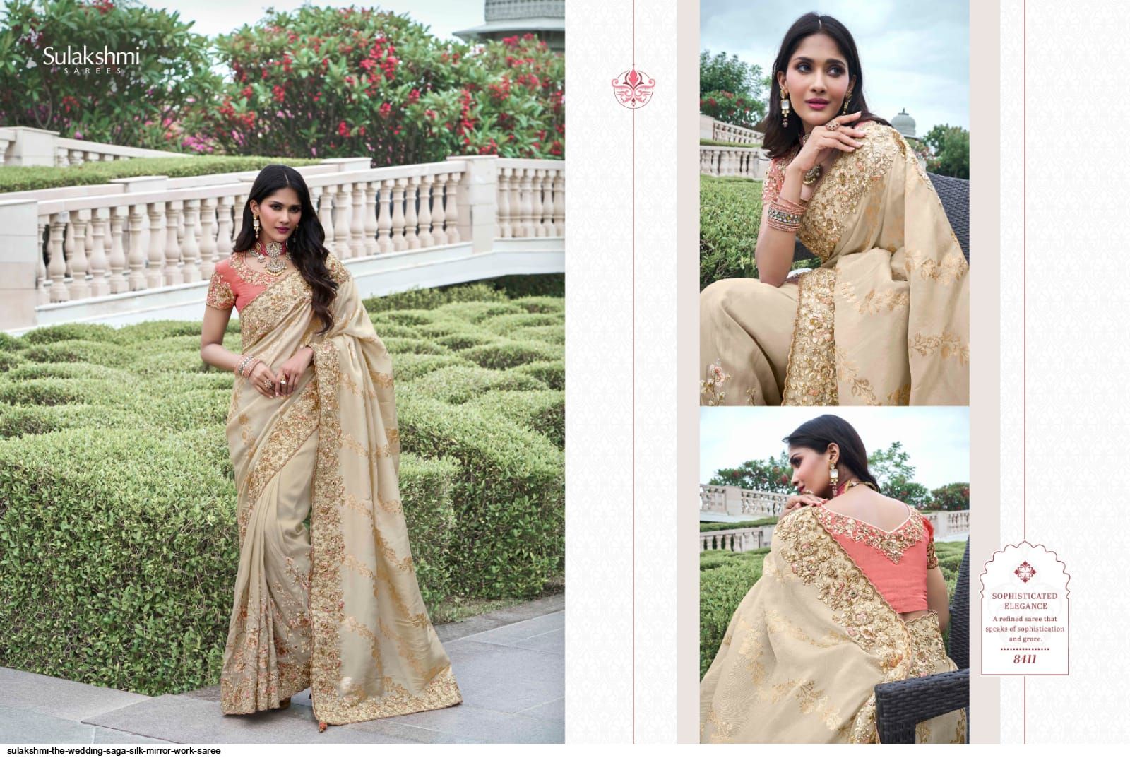 SULAKSHMI The Wedding Saga SILK Mirror Work Saree