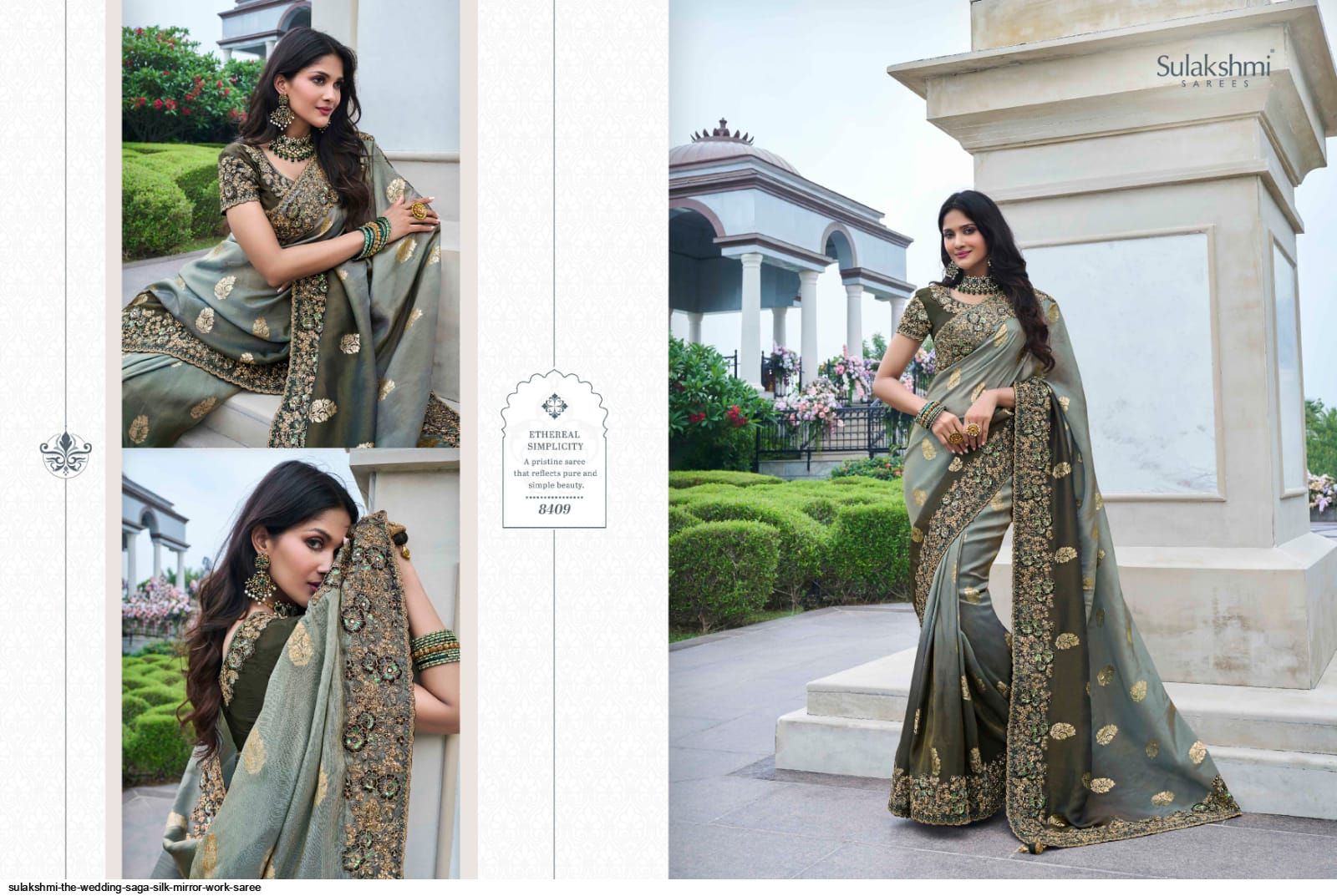 SULAKSHMI The Wedding Saga SILK Mirror Work Saree