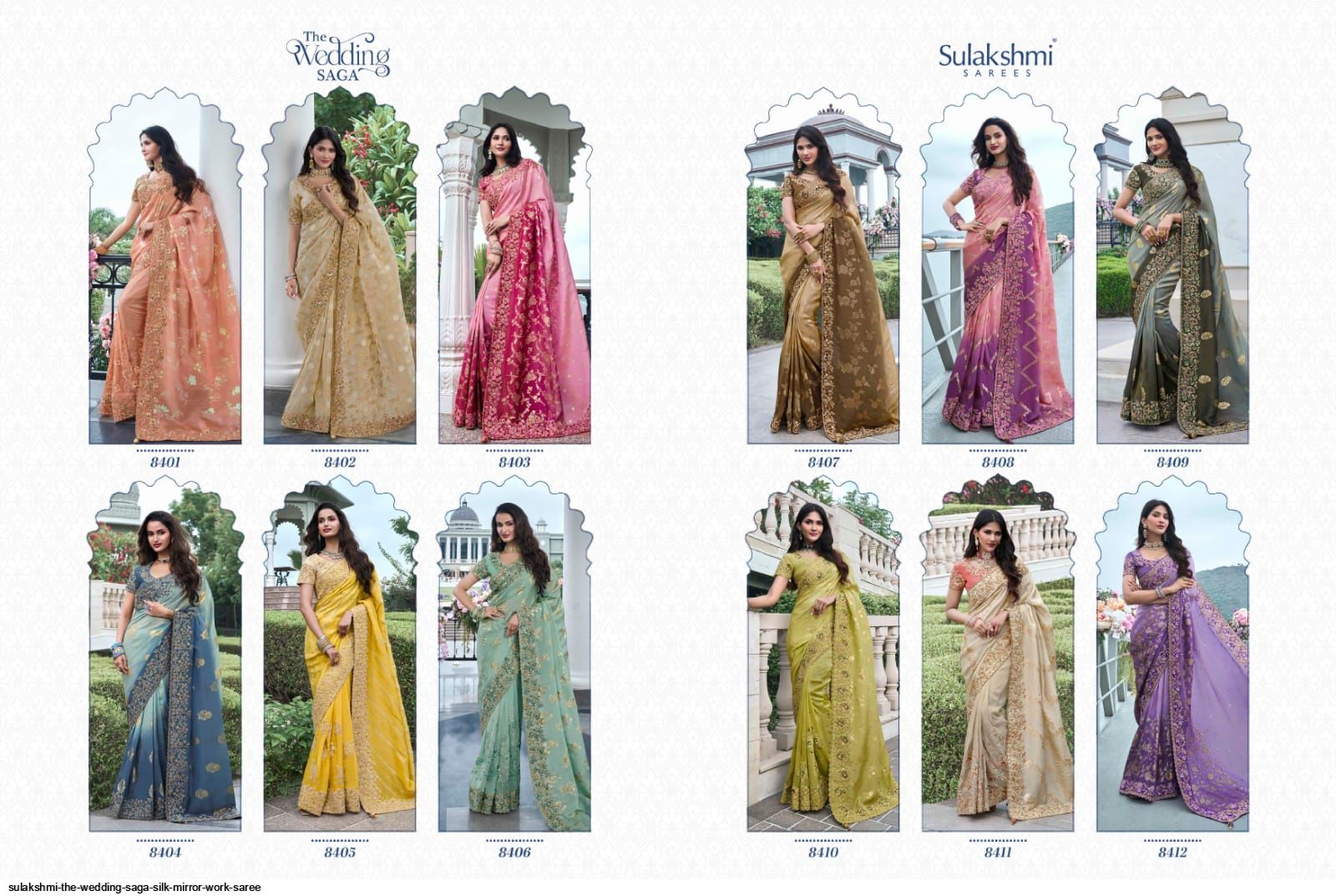 SULAKSHMI The Wedding Saga SILK Mirror Work Saree