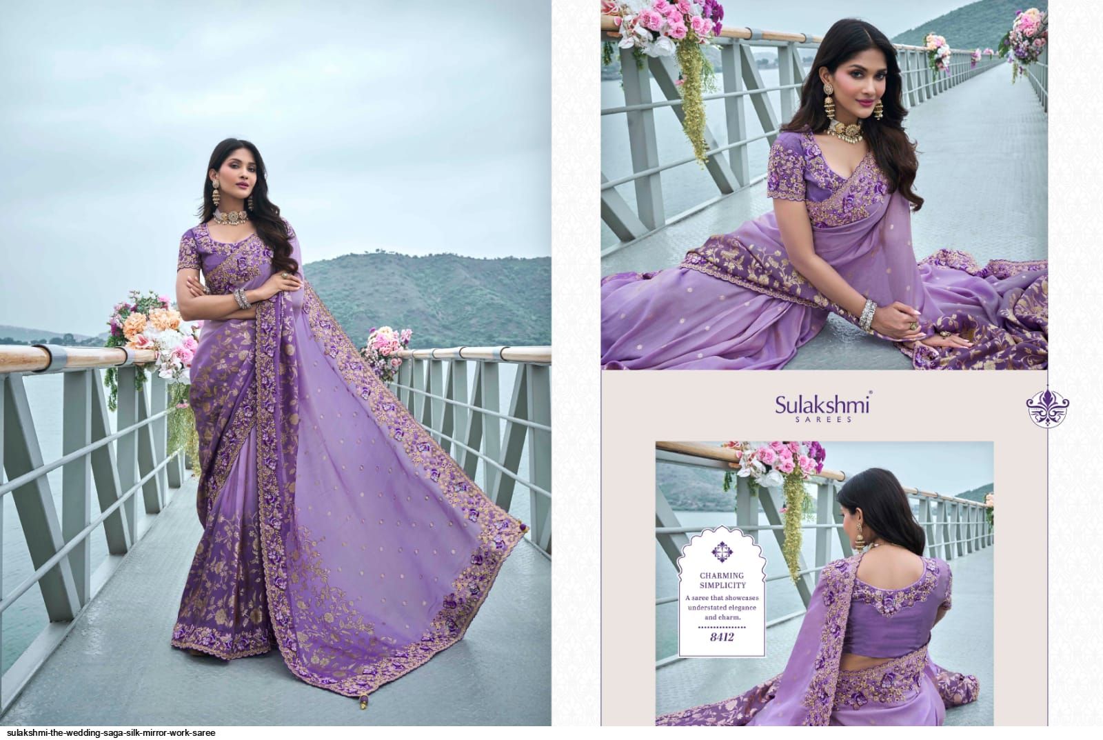 SULAKSHMI The Wedding Saga SILK Mirror Work Saree