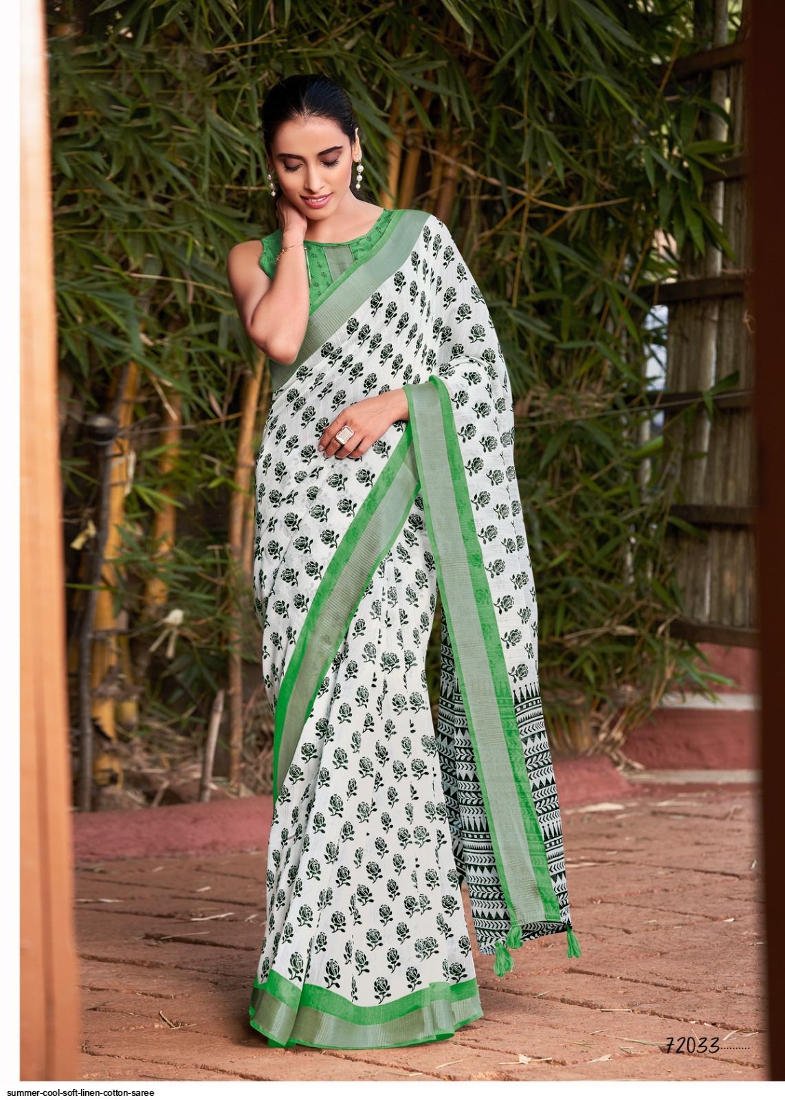 Summer cool Soft linen cotton SAREE
