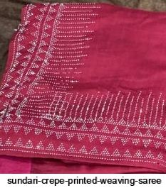 SUNDARI CREPE PRINTED WEAVING SAREE