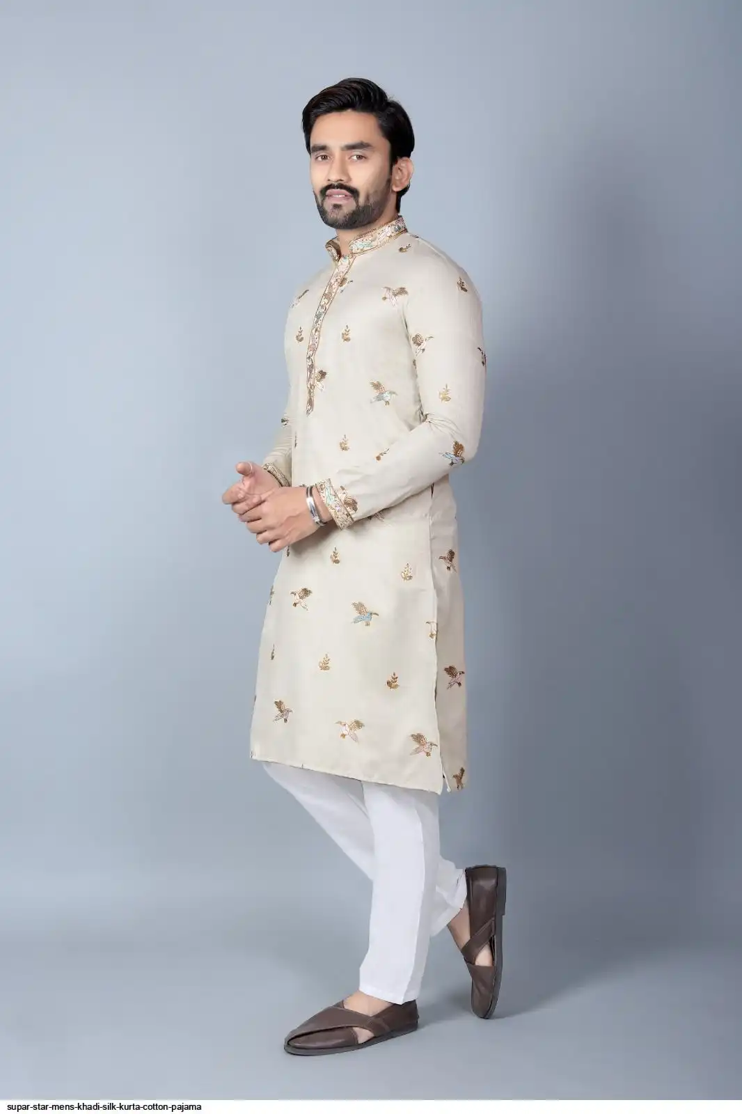 SUPAR STAR Men's Khadi Silk Kurta - Cotton Pajama Wholesale