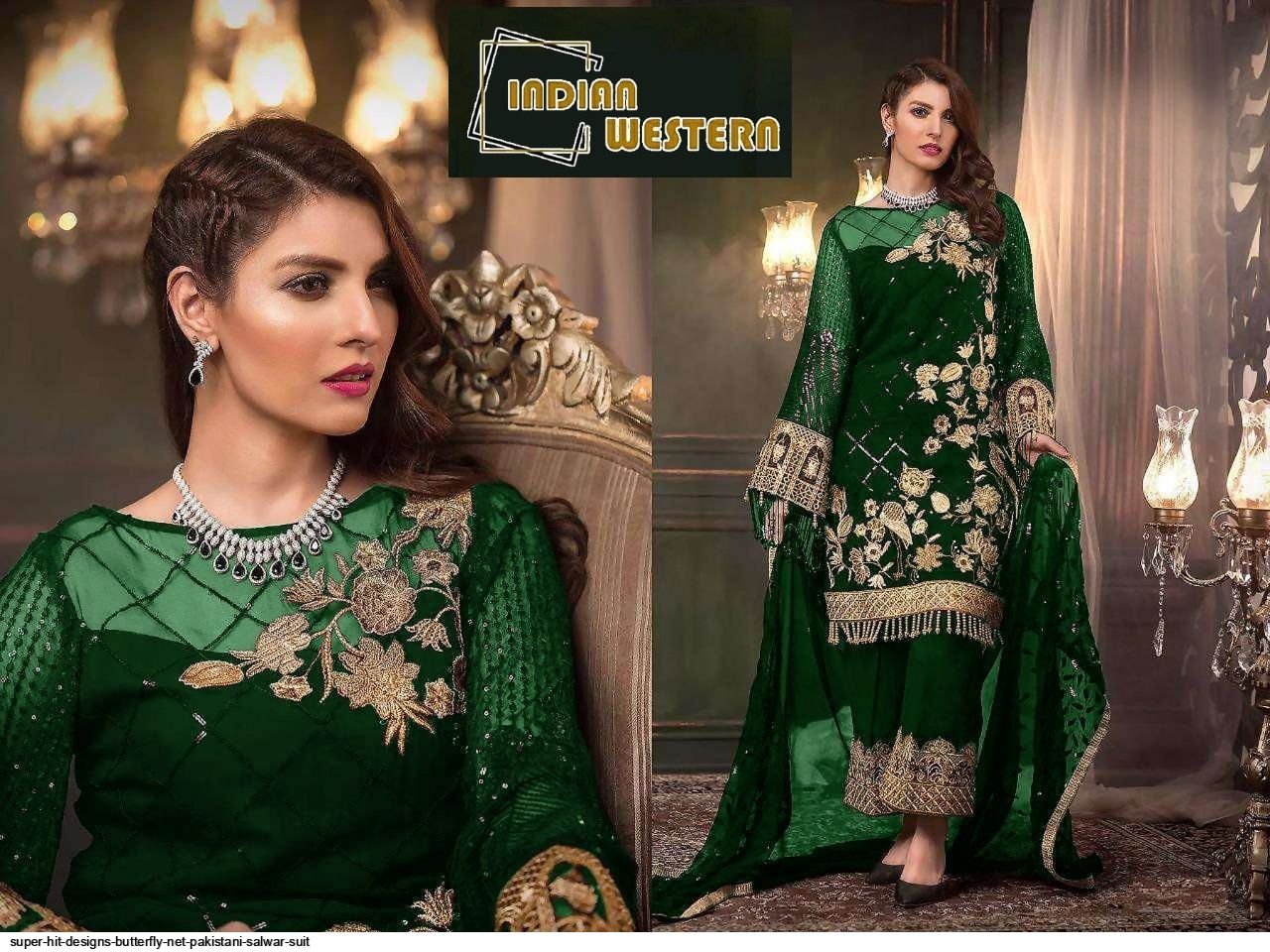 super Hit Designs Butterfly Net Pakistani salwar suit