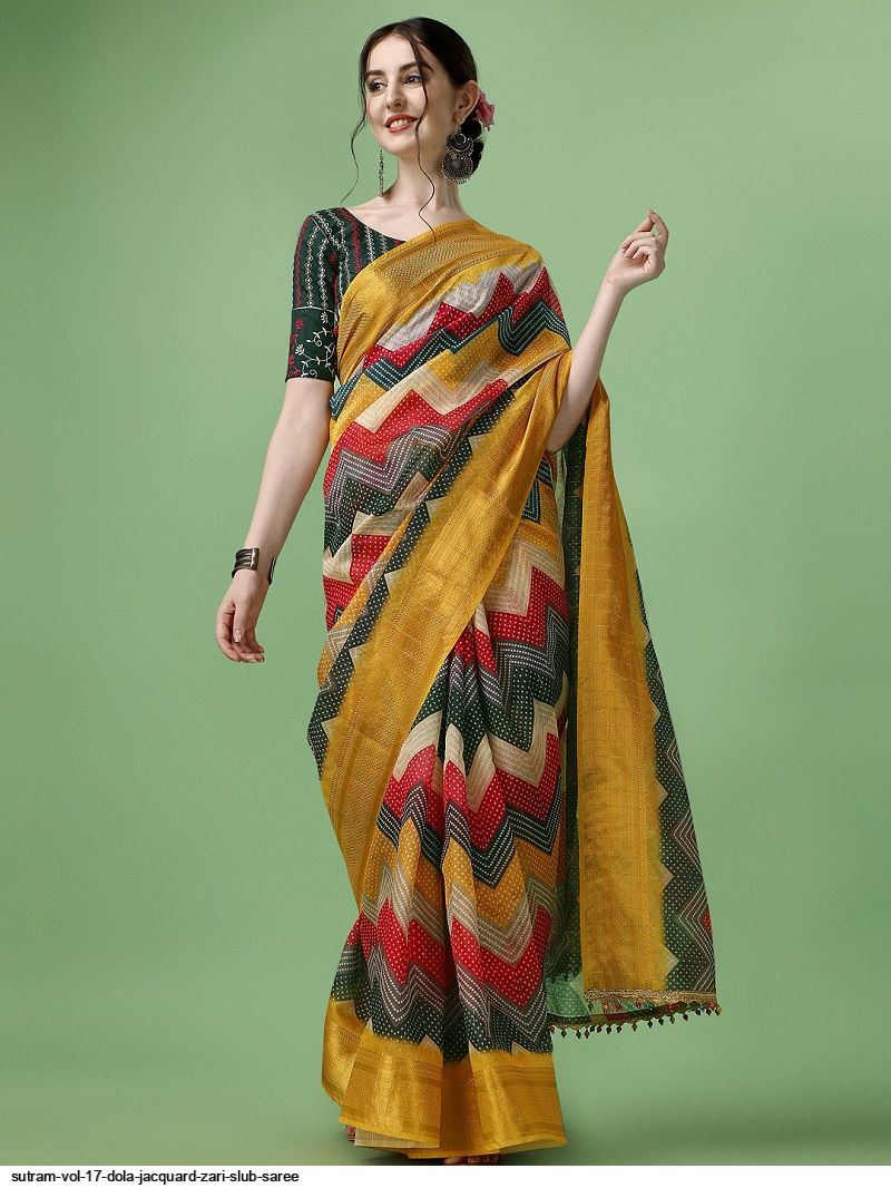 SUTRAM VOL 17 DOLA JACQUARD ZARI SLUB SAREE
