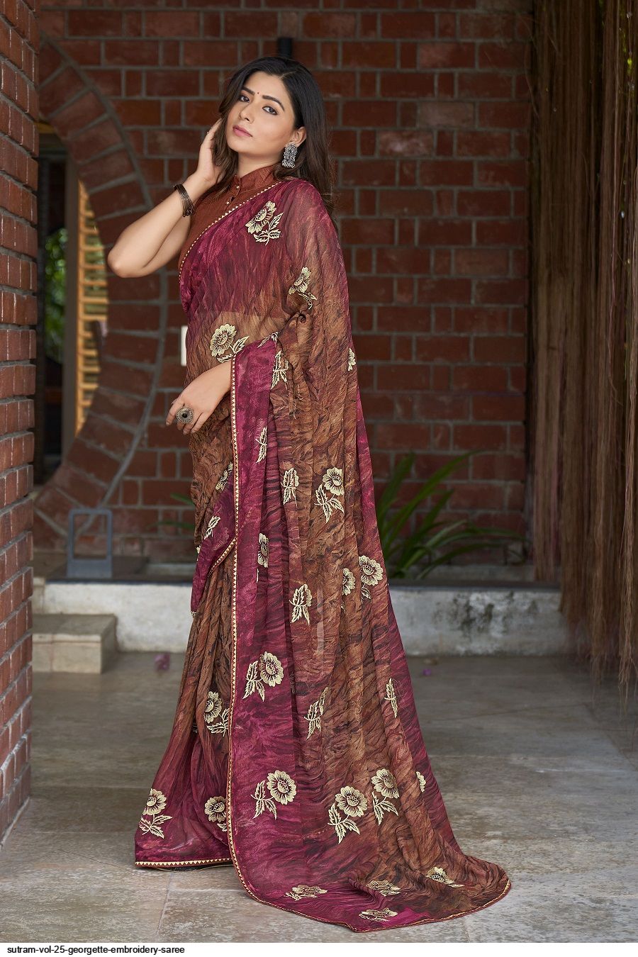 SUTRAM VOL 25 GEORGETTE EMBROIDERY SAREE