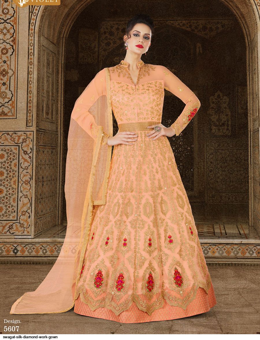 SWAGAT silk Diamond WORK GOWN