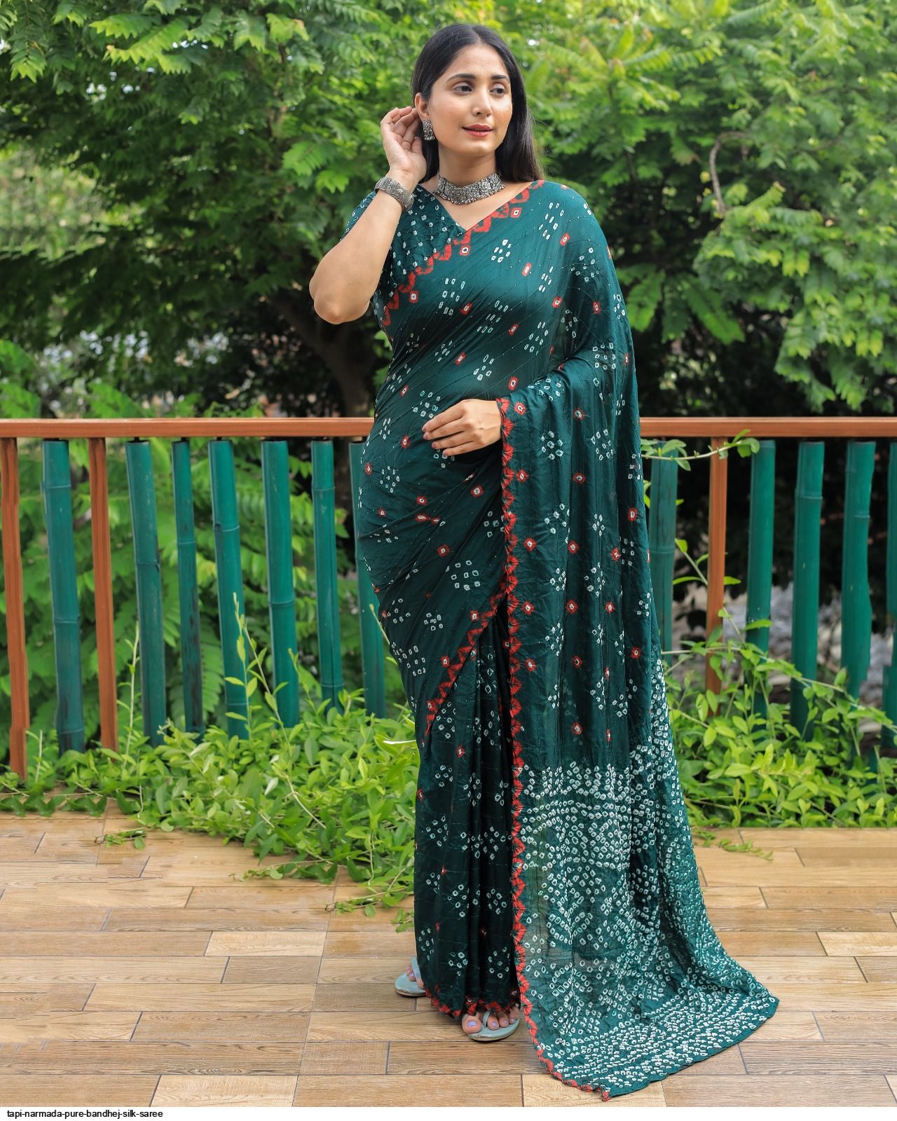 TAPI NARMADA Pure Bandhej silk saree