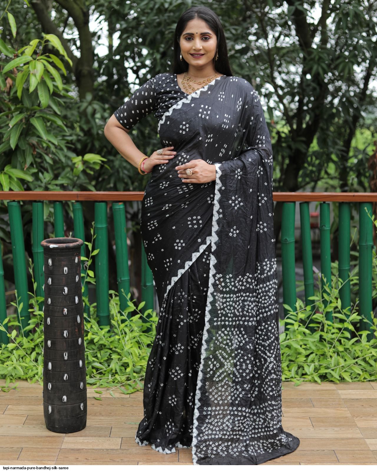 TAPI NARMADA Pure Bandhej silk saree