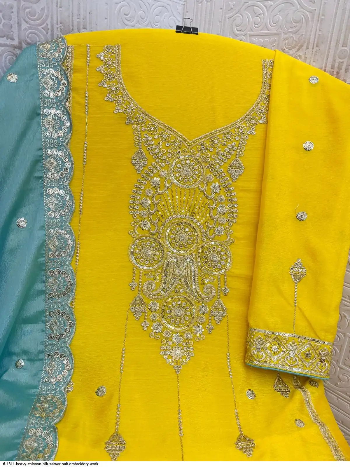 TF-1311 Heavy Chinnon Silk Salwar Suit - Wholesale India