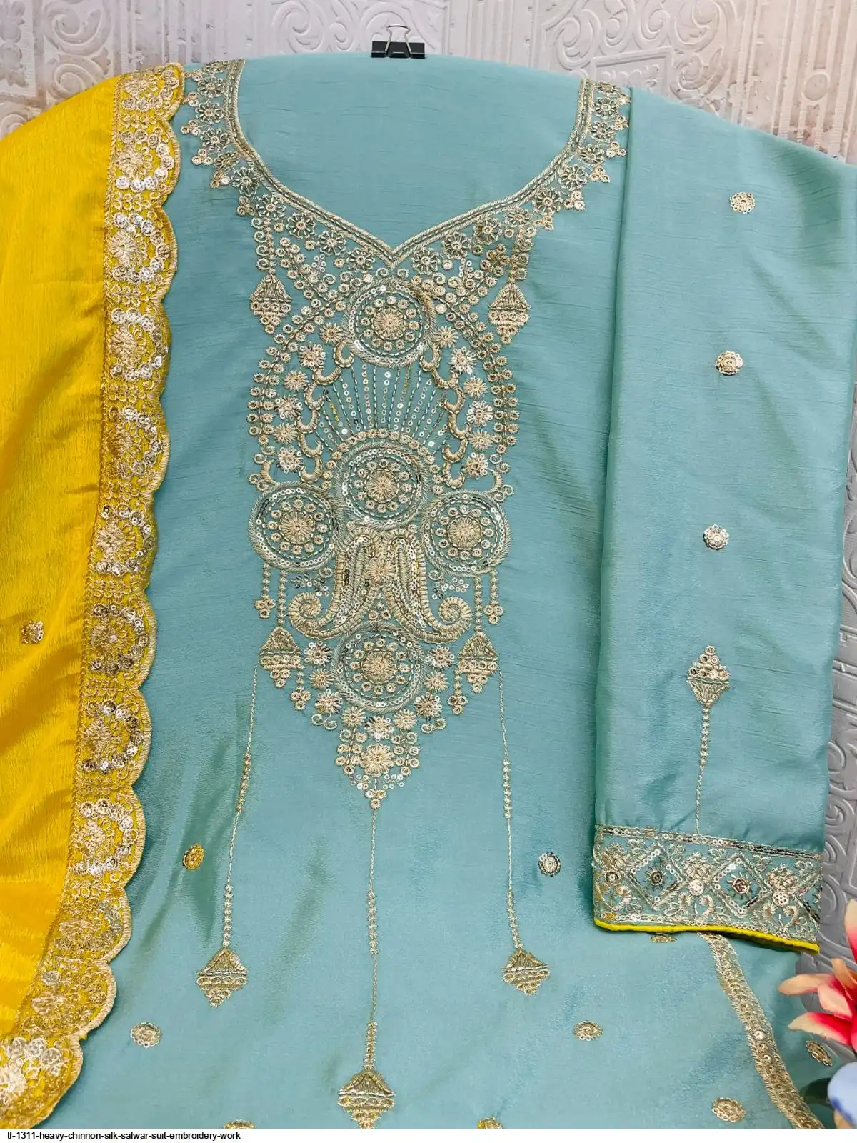 TF-1311 Heavy Chinnon Silk Salwar Suit - Wholesale India