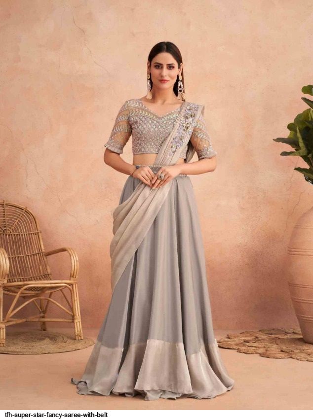 TFH SUPER STAR FANCY SAREE WITH BELT
