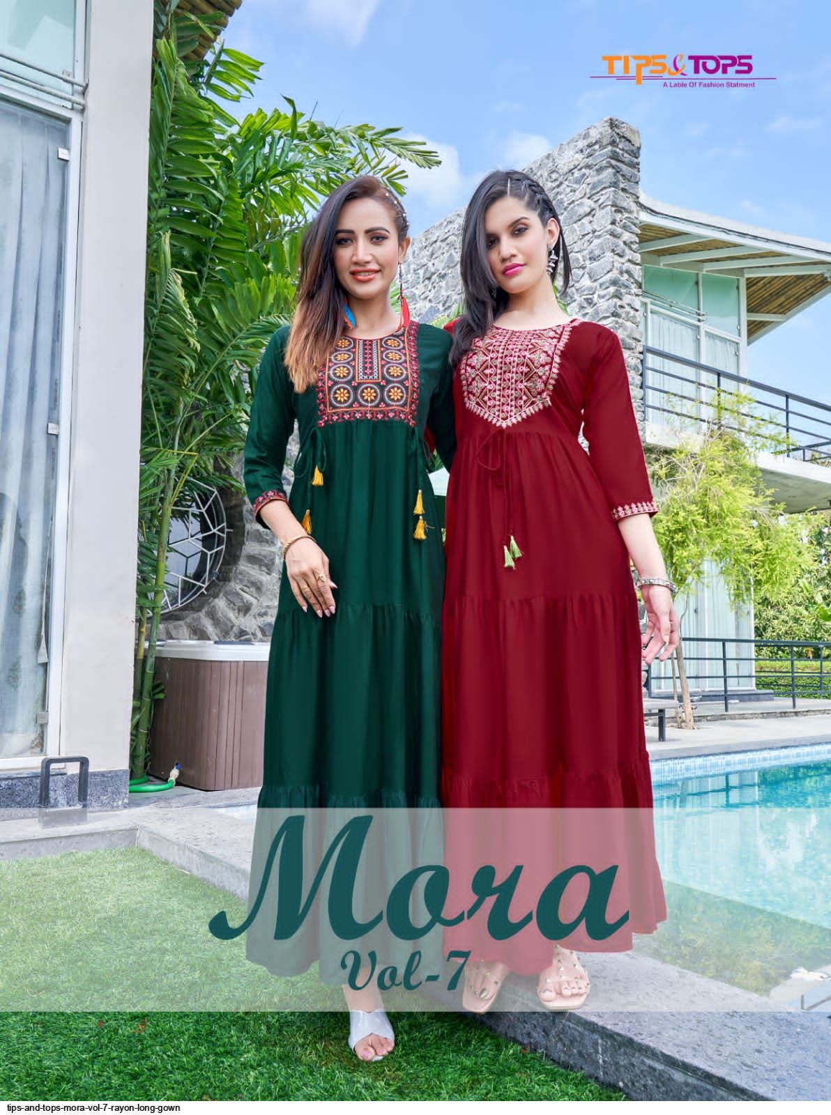 TIPS AND TOPS MORA VOL 7 Rayon long gown