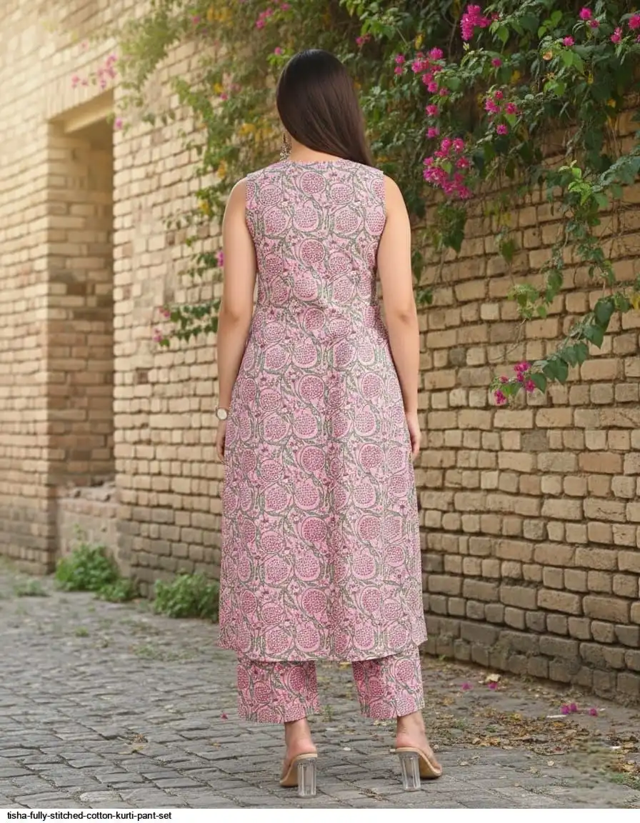 TISHA Cotton Kurti Pant Set Wholesale | Fully Stitched