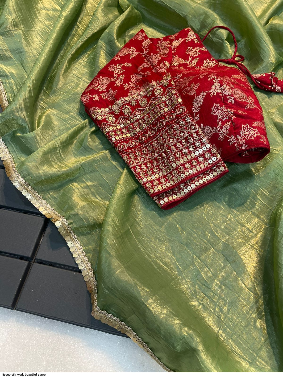 Tissue silk work beautiful Saree