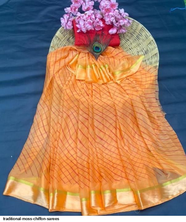 Traditional MOSS CHIFFON sarees