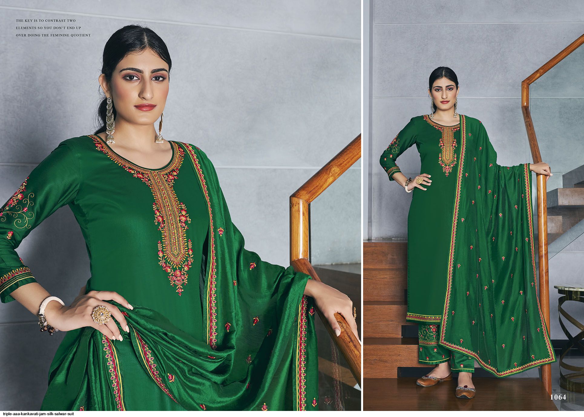 triple aaa kankavati jam silk salwar suit