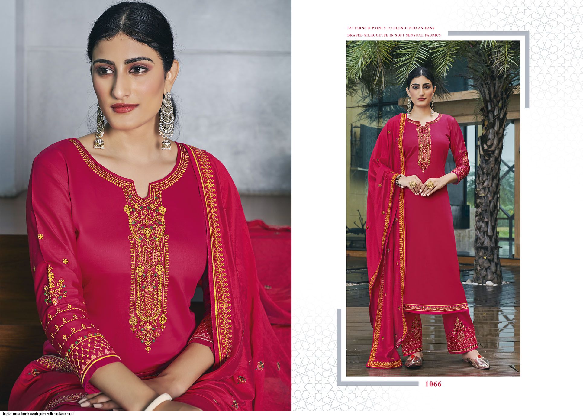 triple aaa kankavati jam silk salwar suit