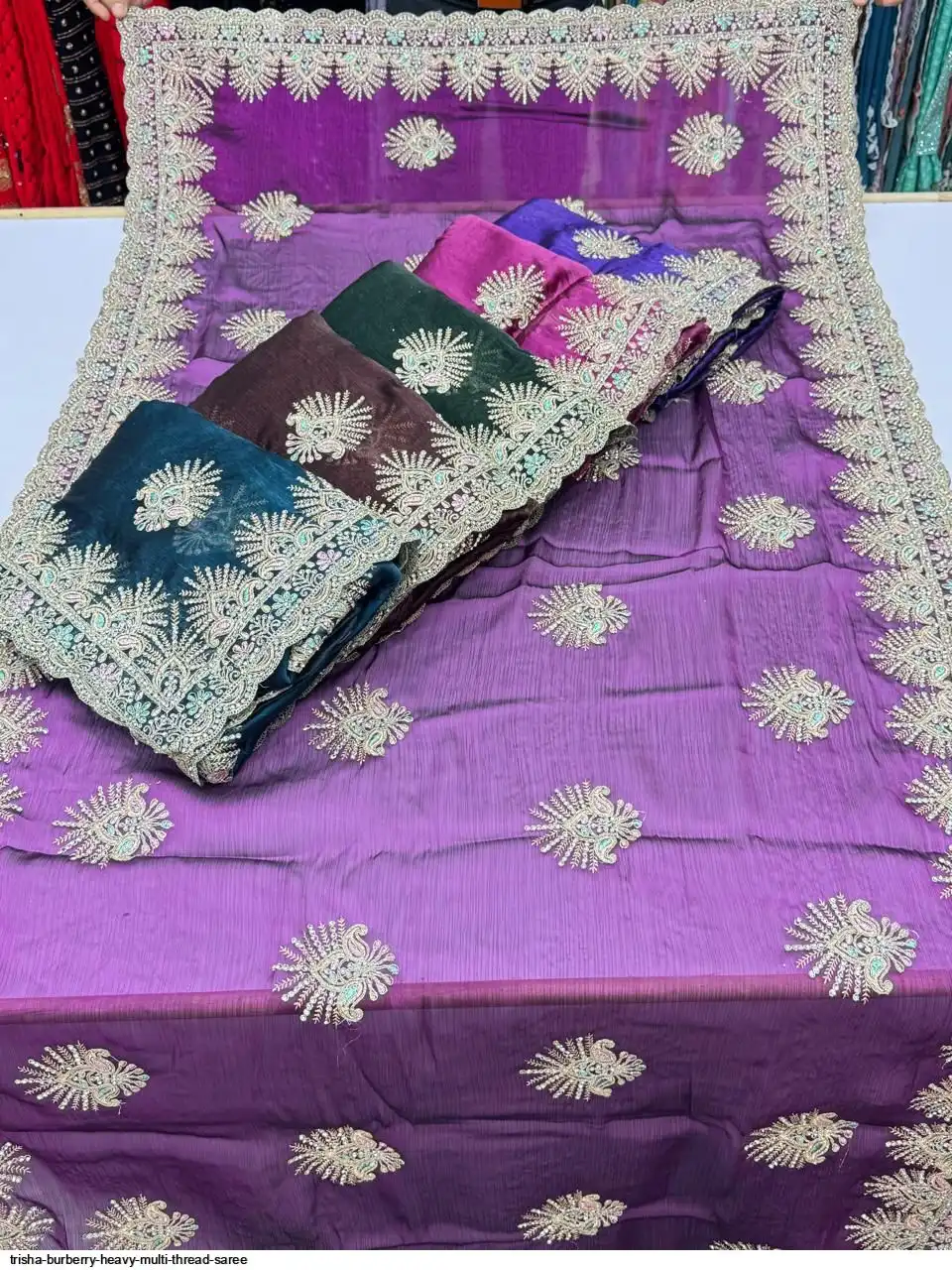 TRISHA BURBERRY Heavy Multi Thread SAREE