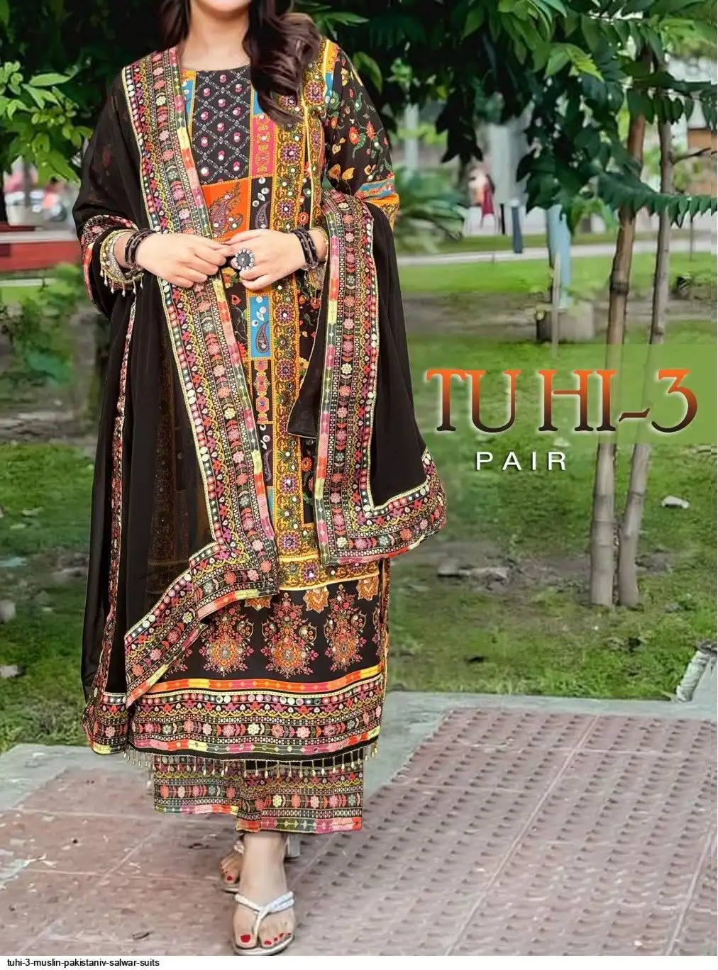 TUHI 3 MusliN PAKISTANIV Salwar suits