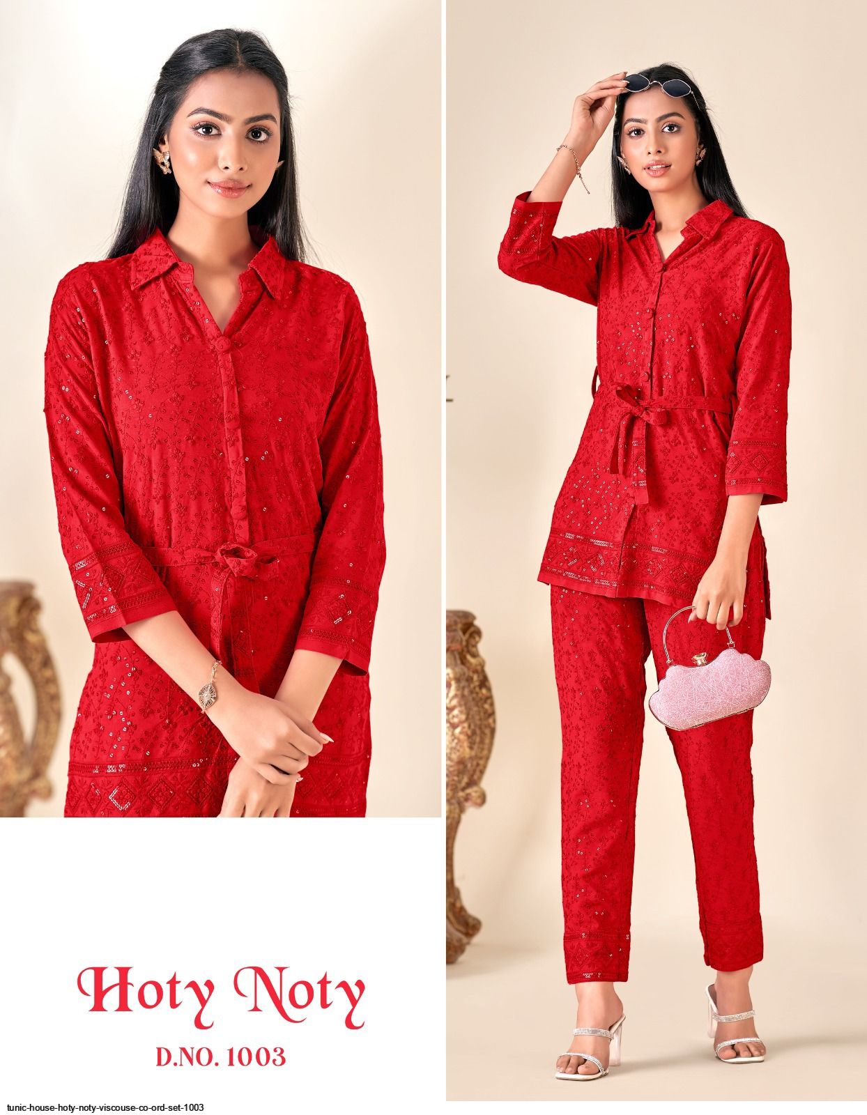 TUNIC HOUSE HOTY NOTY VISCOUSE CO ORD SET 1003