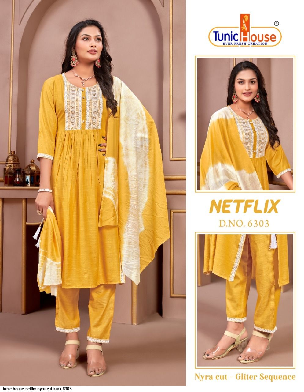TUNIC HOUSE NETFLIX NYRA CUT KURTI 6303