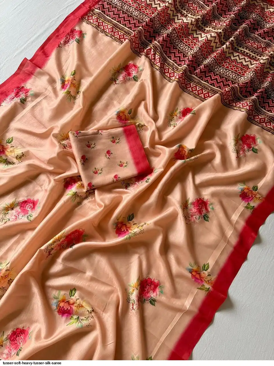 Tusser- Soft Heavy Tusser Silk saree