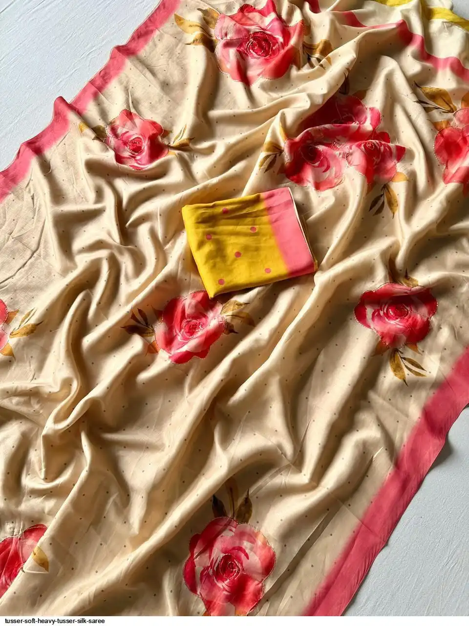 Tusser- Soft Heavy Tusser Silk saree