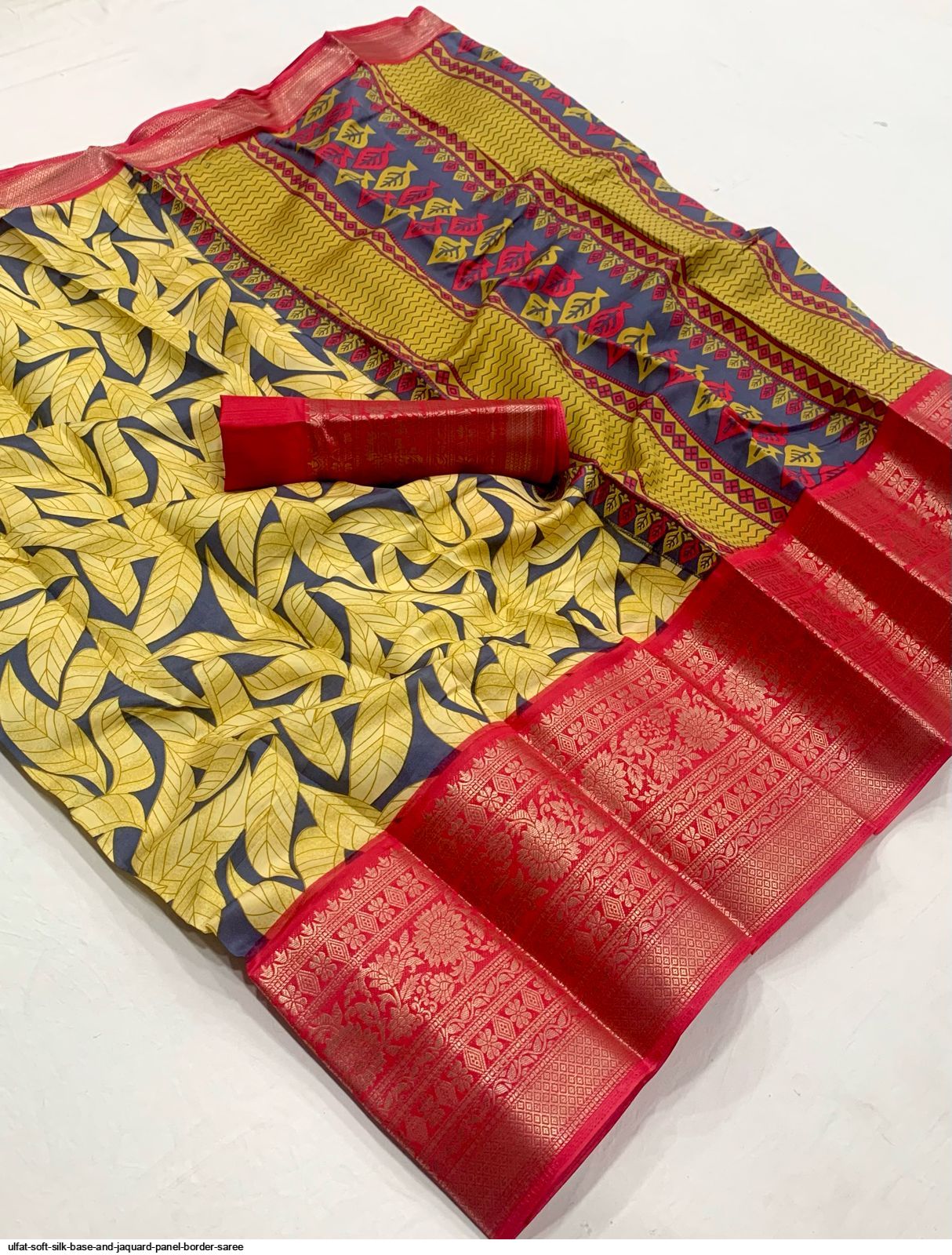 Ulfat Soft Silk Base And Jaquard PANEL BORDER SAREE