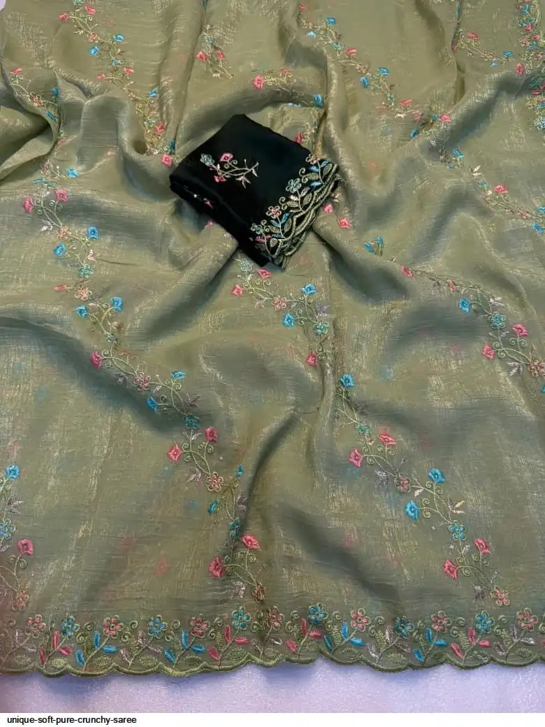 UNIQUE Soft PURE crunchy saree