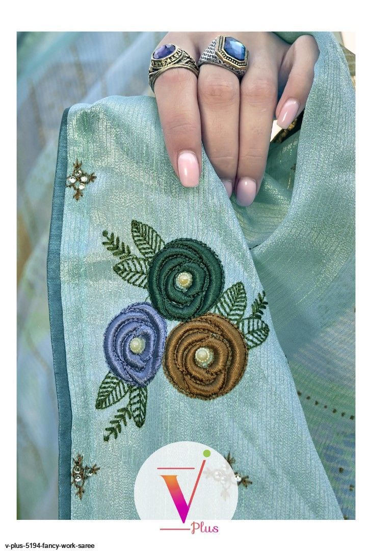 V PLUS 5194 FANCY WORK SAREE