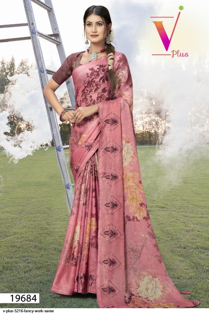 V PLUS 5216 FANCY WORK SAREE