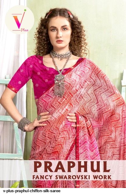 V plus Praphul CHIFFON SILK SAREE